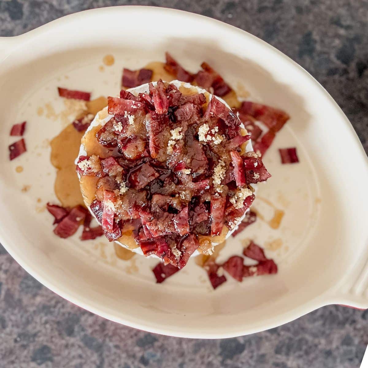 Baked brie with brown sugar, maple, and bacon - maplewonderland.com